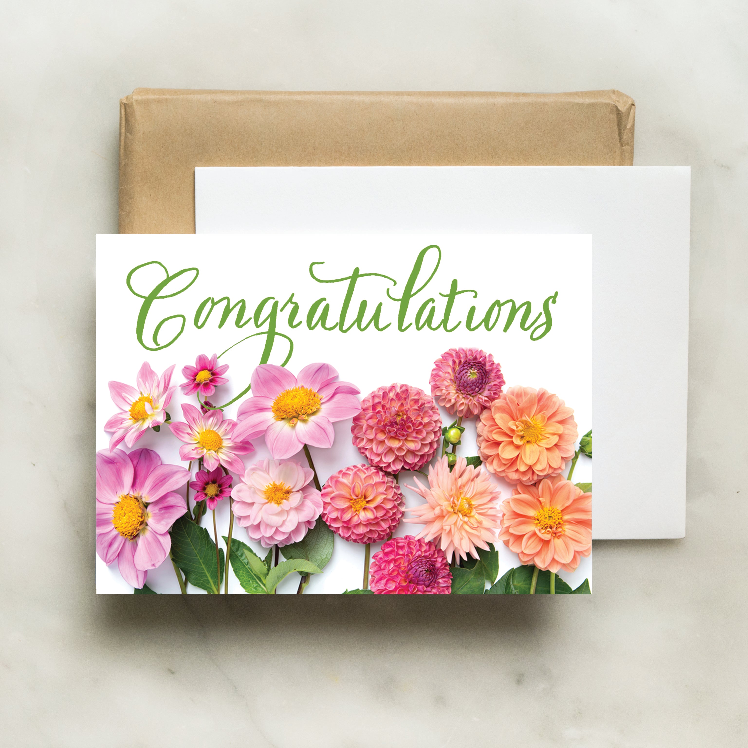 Congratulations Card with Dahlias – BottleBranch