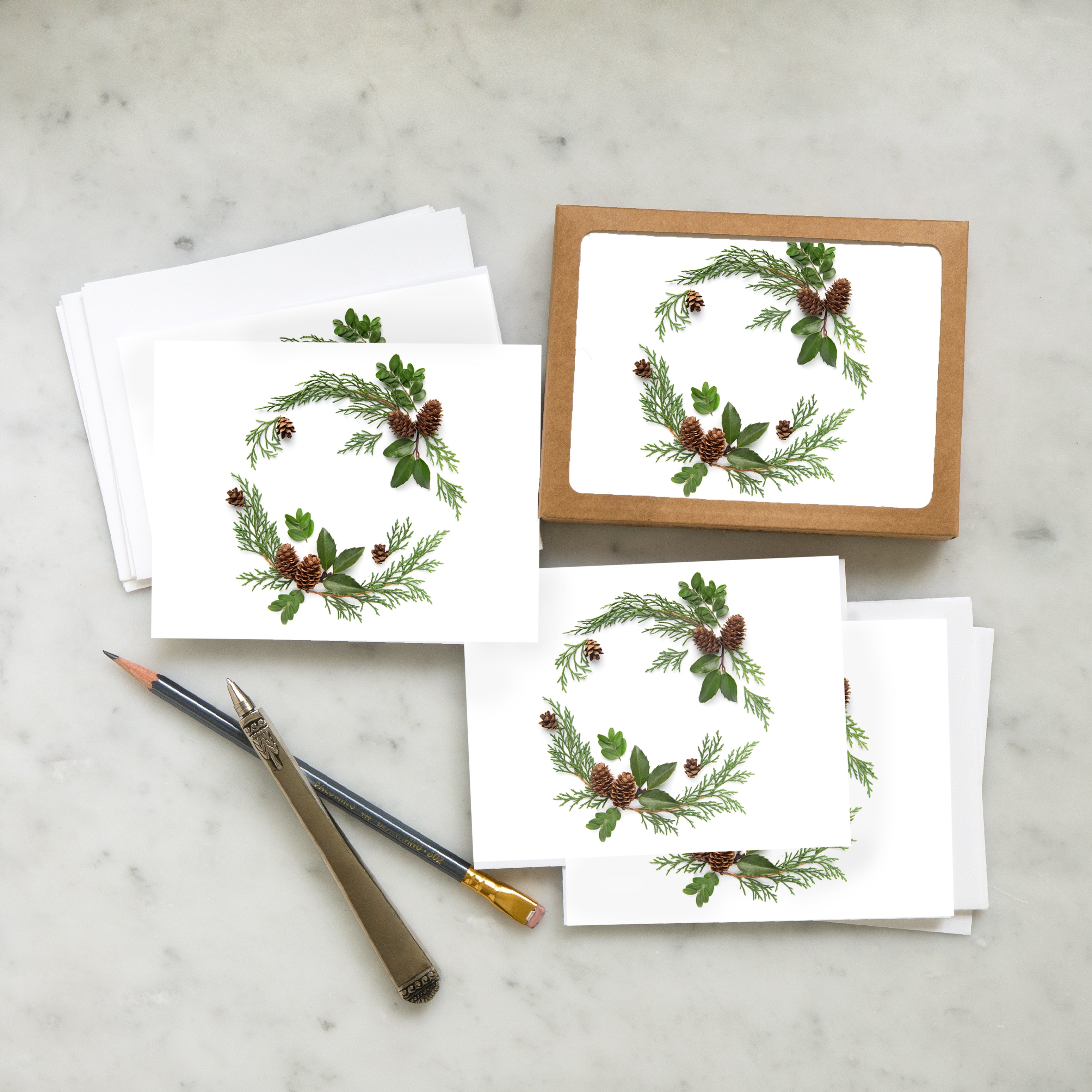 Card set - Evergreen Wreath – BottleBranch