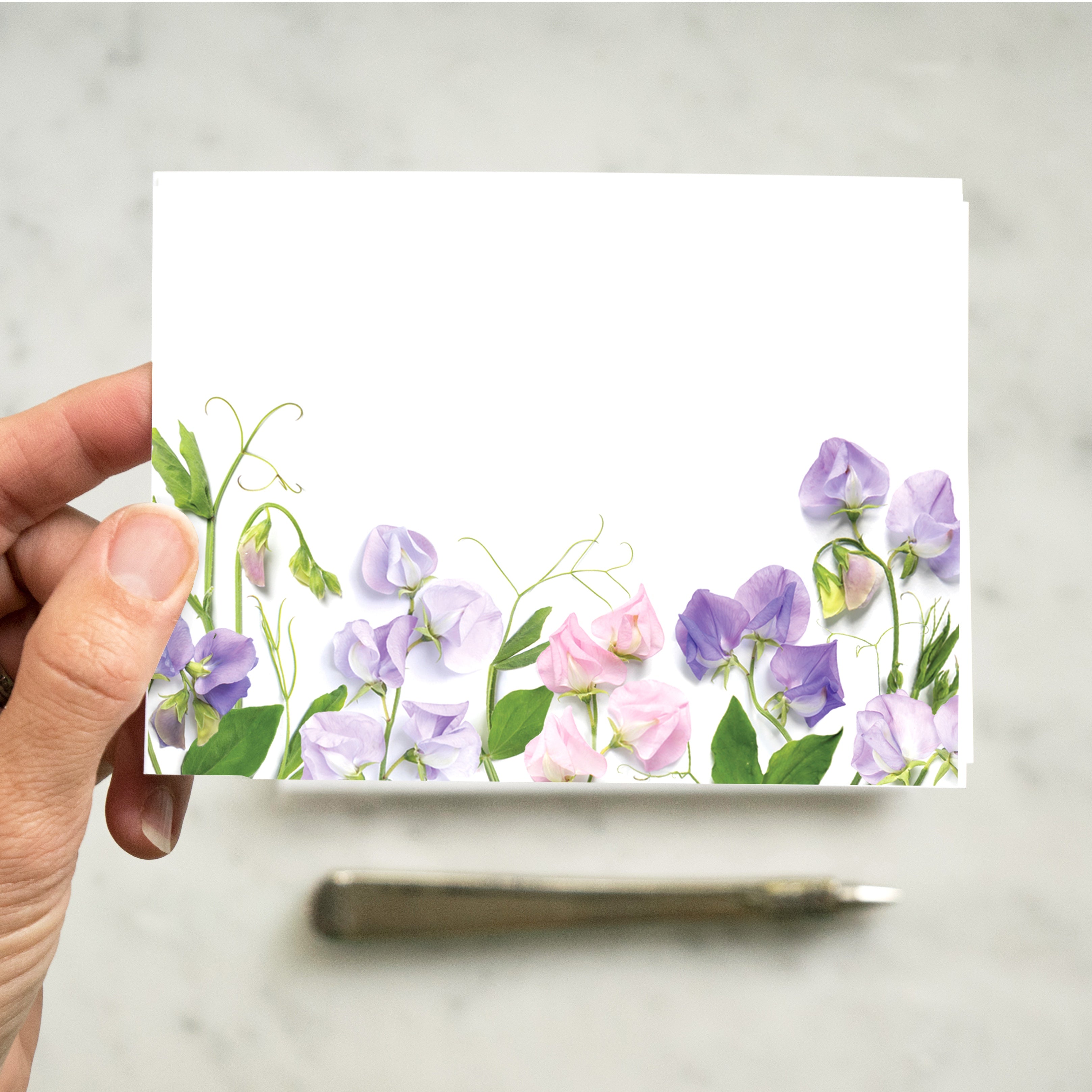 Flat card set - Sweet Peas – BottleBranch