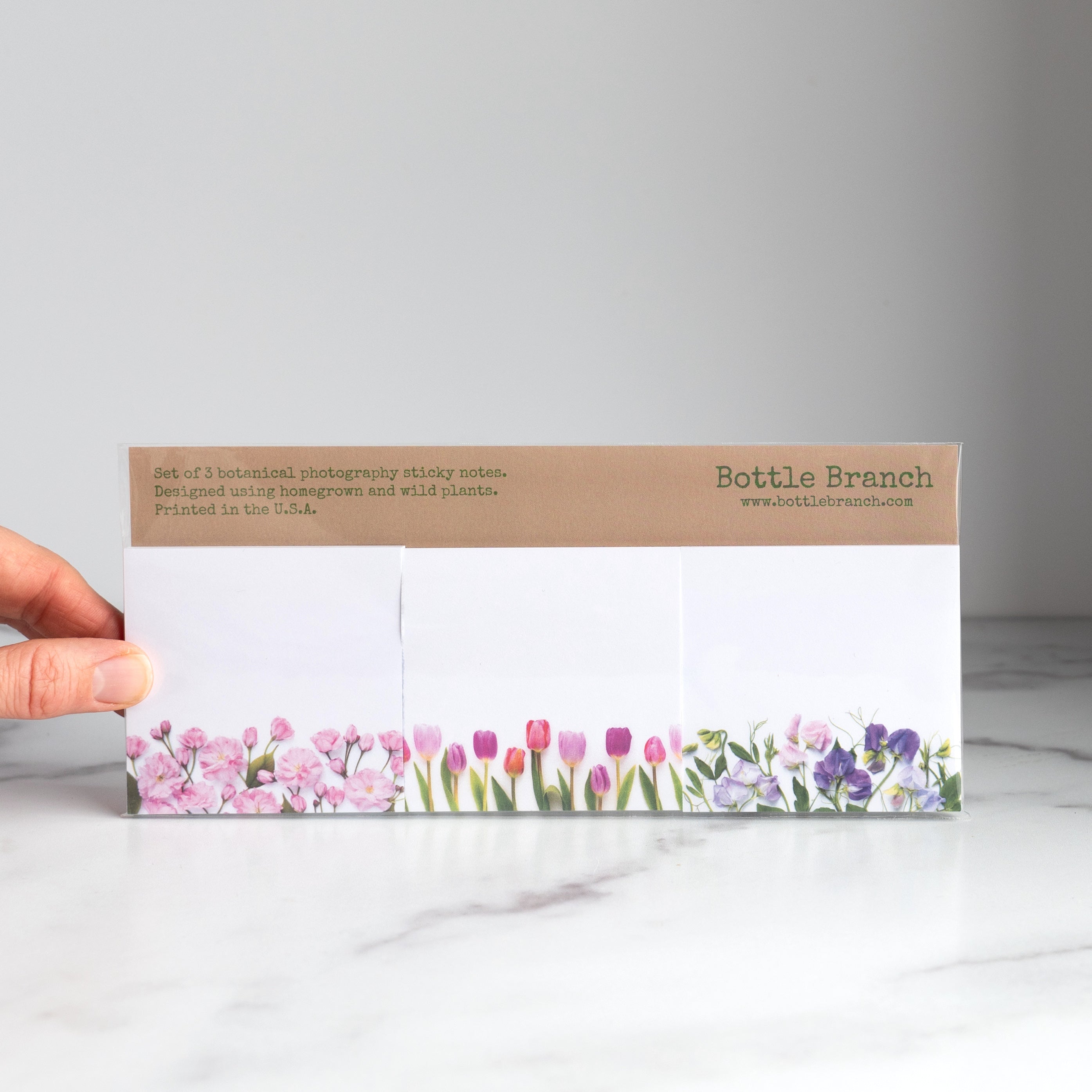 Sticky notes set - Pastel flowers – BottleBranch