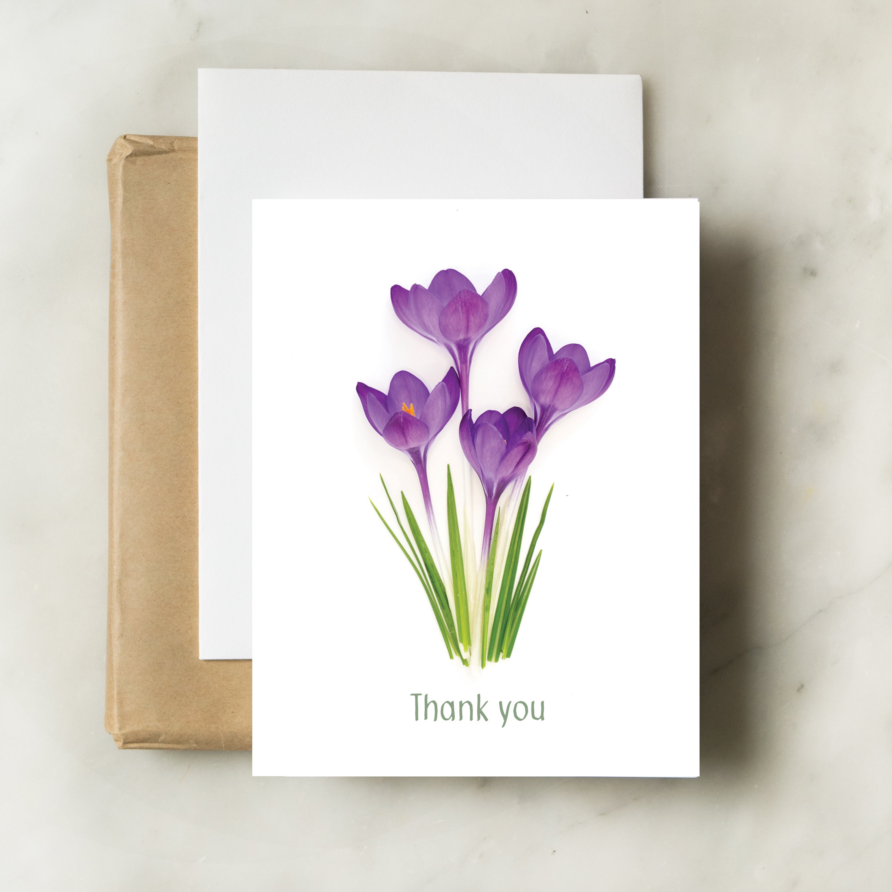 Thank you card with crocus flowers – BottleBranch