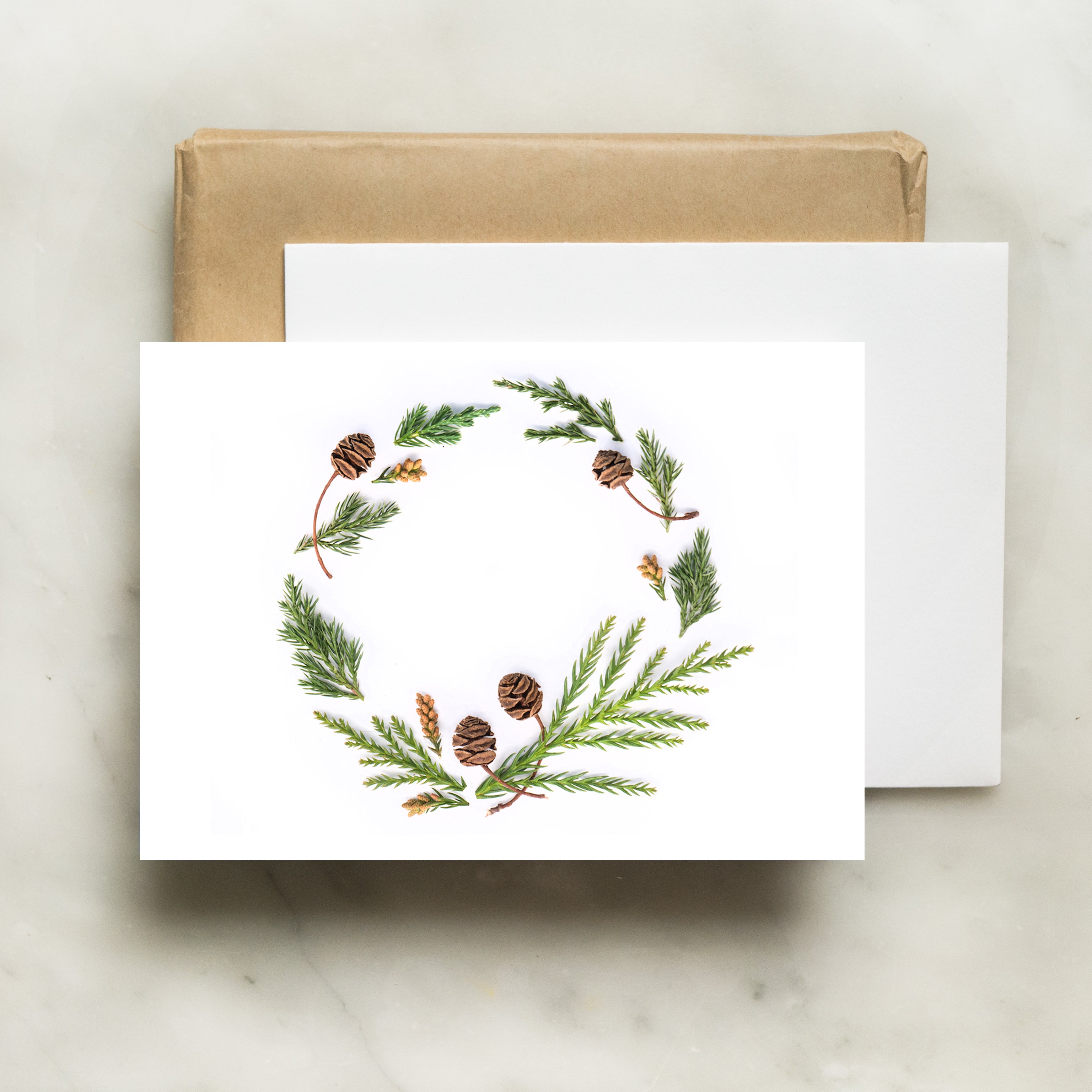 Folding card - Evergreen Wreath – BottleBranch
