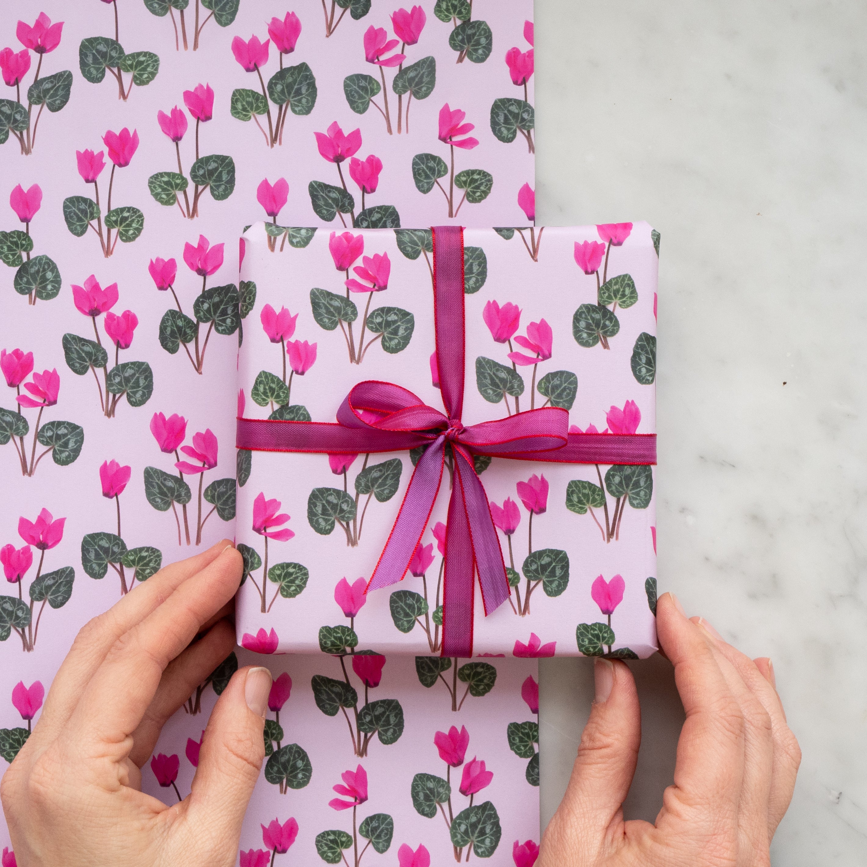 Gift wrap ~ pink cyclamen – BottleBranch
